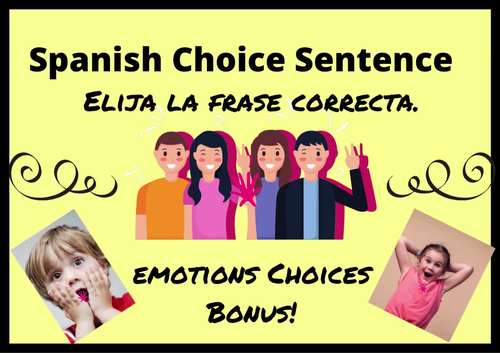 Spanish Choices Sentences con Emociones Español Fraces Speech Therapy