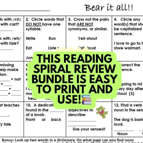 NWEA MAP Reading Bundle Grade 1 - Test Prep Spiral Practice Review