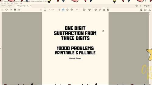 One From Three Digits Subtraction Practice Workbook 10000 Problems ...