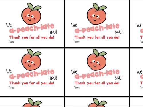 Peach Rings/ Trolli Peachie O Teacher (Staff) Appreciation (Thank You ...