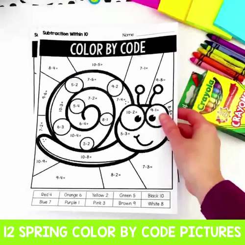 Color by Number Addition and Subtraction within 20 Differentiated Color ...