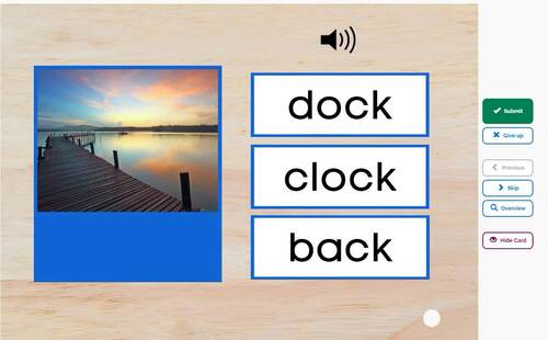 CK Blend Words Label Picture Match Montessori Blue Language Boom Cards DL