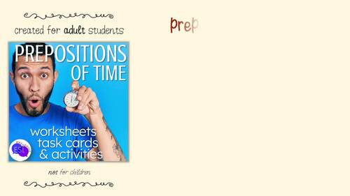 Prepositions of Time GRAMMAR worksheets, task cards, & activities for ...