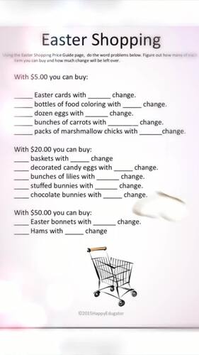 Easter Math & Literacy Fun Grades 4 - 8 with Easel Activities by ...