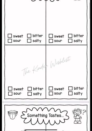 Sense of Taste - Five Senses Food Tasting Activity: Taste and Tick ...