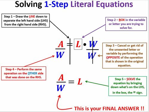 Math 1 Unit 2 Lesson 5 Solving Literal Equations Video And Worksheet