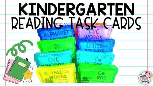Kindergarten Reading Task Cards and Center Activities Bundle | TPT