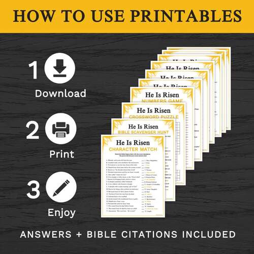 He Is Risen Games 12 BUNDLE: Christian Easter Printables by Bon Roi Press
