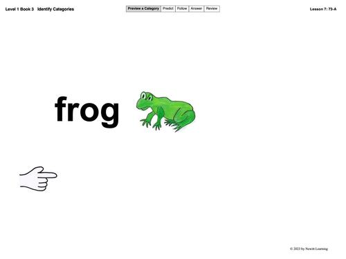 Newitt Book 3 PowerPoint: Identify Categories, Lesson 7 (Prereading Series)