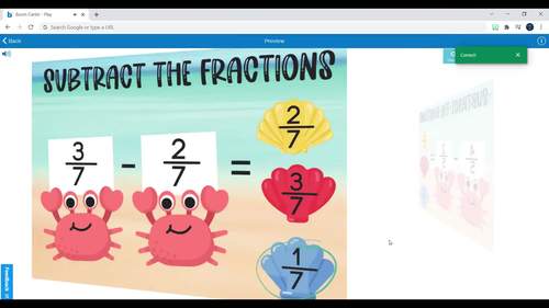 Subtract Fractions Boom Cards | 3rd Grade Math by Hands on Learning LLC