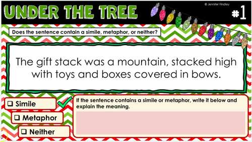 Christmas Grammar Task Cards | Digital Christmas Grammar Activities