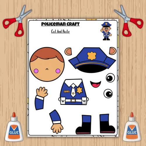 Policeman Craft | Community Helpers Activity | Cut and Paste Craft For Kids