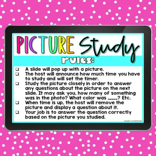 Morning Meeting Digital Games - Picture Study Funny- Digital Fun Friday