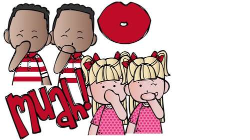 Blowing kisses clip art, Valentine's Day Mini by Melonheadz Clipart