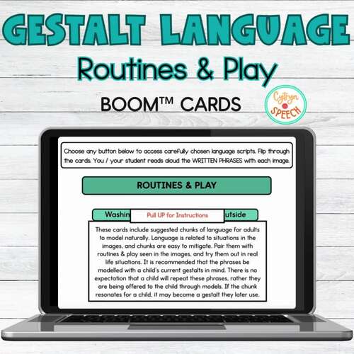 Gestalt Language Processing, Routines & Play Autism Boom Cards™ | TPT