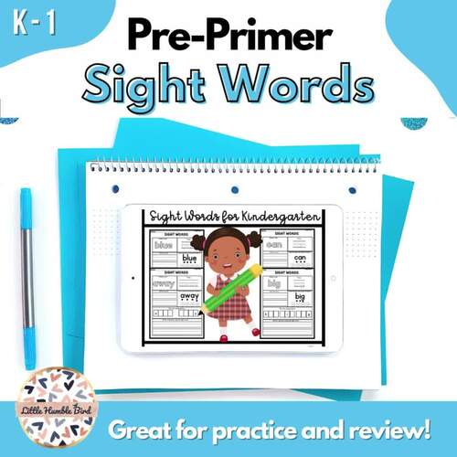 Pre-Primer Sight Words by Humble Bird | TPT