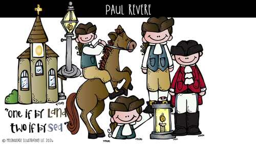 Paul Revere clip art, historical figure COMBO PACK by Melonheadz Clipart