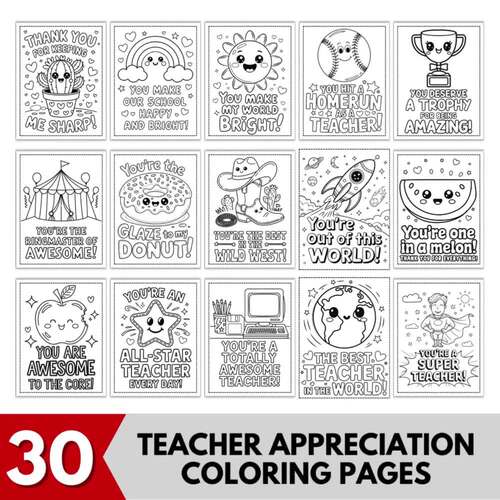 30 Printable Coloring Pages for Teacher Appreciation Week by ...