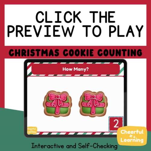 Christmas Cookie Counting 1-20 Boom Cards by Cheerful Learning Co.