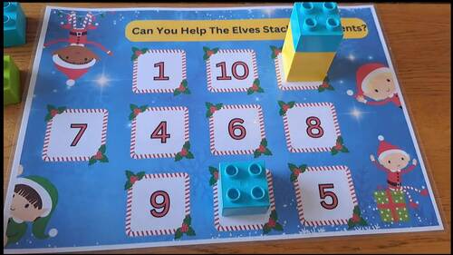 Elves Number Towers Counting Game 1-10, Preschool Toddler Maths | TPT