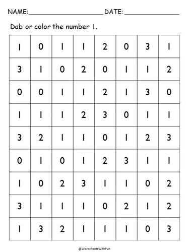 Number of the Day Worksheets | Numbers 1-10 | Kindergarten Math, T-318