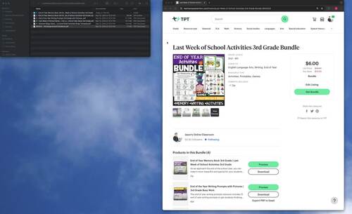Last Week of School Activities Fun Packet 3rd 4th 5th Grade Bundle