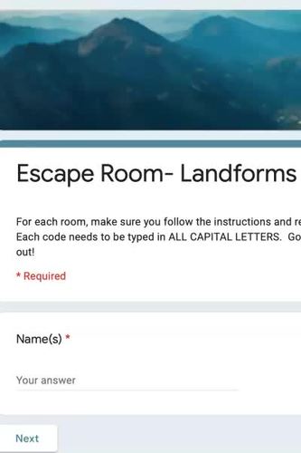 Landforms & Topography Digital Escape Room, Earth Science Escape Room