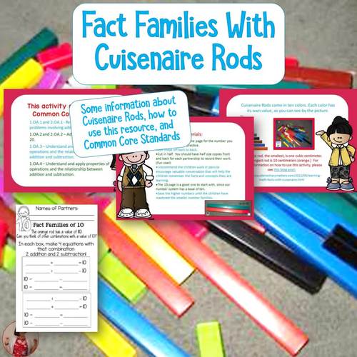 Building Fact Families Hands-On With Cuisenaire Rods by Elementary Matters