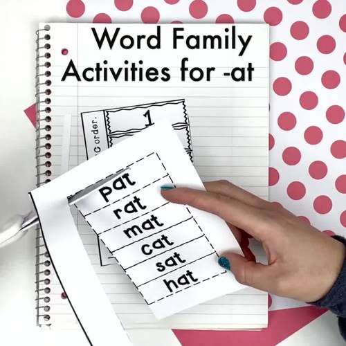 CVC Word Families Worksheets | AT Word Family Interactive Notebook