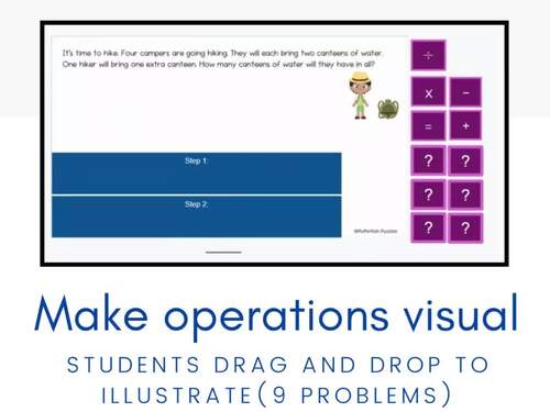 3rd Grade Digital No Prep Math 2-Step Camping Word Problems Test Prep ...