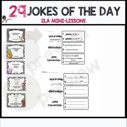 Joke of the Day/ ELA Mini-Lessons/Morning Meeting /Work Activities