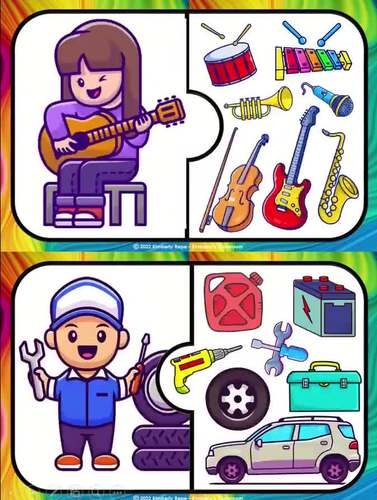 Community Helpers & Equipment Puzzle Activities for Job & Career ...