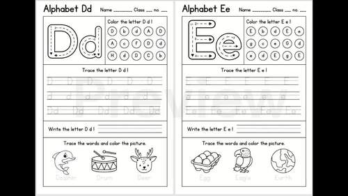 Alphabet A to Z Letter Tracing Worksheets | Handwriting Practice and ...