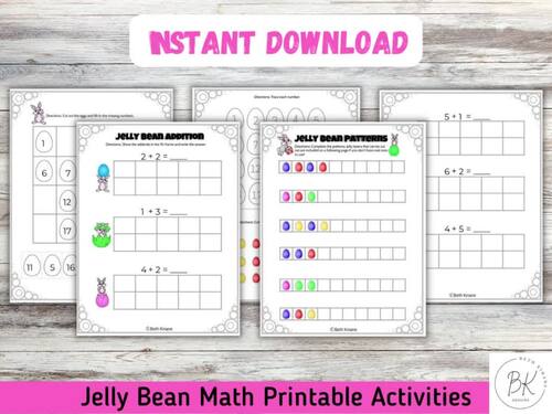 Jelly Bean Math, Easter Activity for Preschool or Kindergarten | TPT