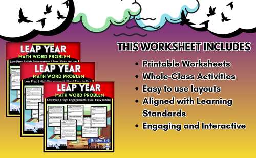 Leap Year Math Word Problems & Centers|40 Print-and-Go Pages with ...