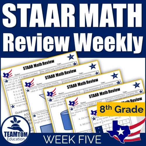 STAAR Math Review Weekly | Grade 8 Week 5 by Team Tom | TPT