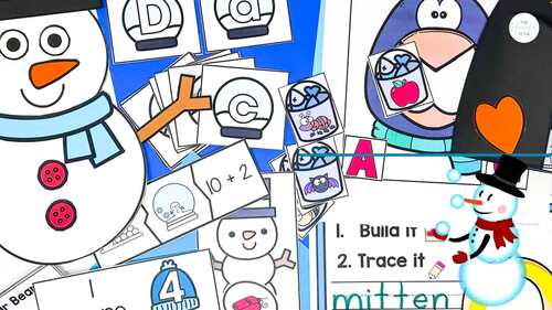 All About Winter Unit - Snowman, Penguin & Polar Bear Activities