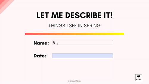 Describing Pictures | SPRING | NO PRINT | Speech therapy by Speech Steps