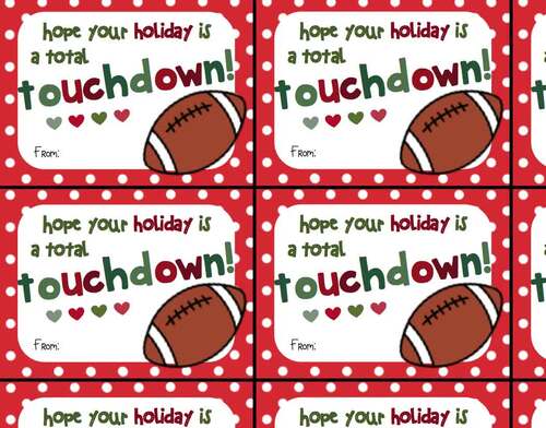 Football (Fidget Toy/Stress Ball) Winter Holiday Gift Tag- Hope your ...