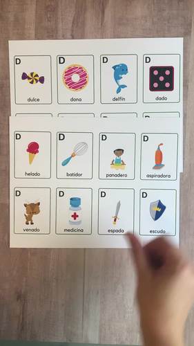 Speech Therapy Spanish Articulation D Sound Printable Cards by ...