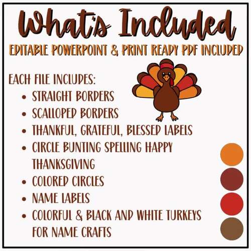 Editable Thanksgiving Bulletin Board Kit | Fall Turkey Classroom Door Decor