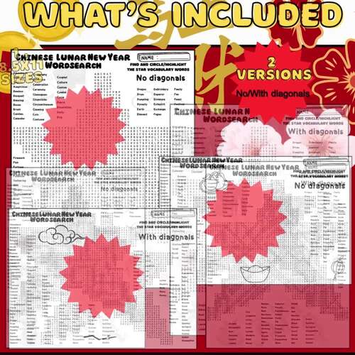 Giant Chinese LunarNewYear 2026 Hard Word Search Collaborative Poster ...
