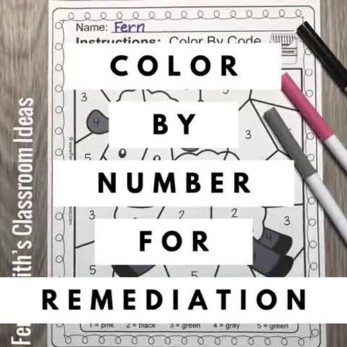 Numbers 1 to 5 Color By Number For Math Remediation | TPT
