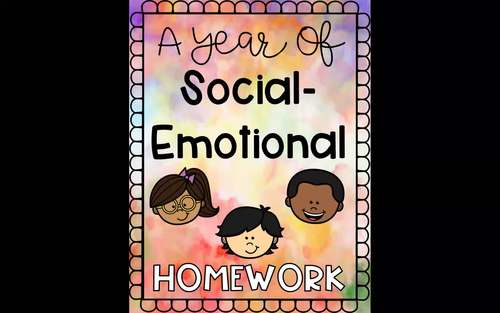 A Year of Social Emotional Learning Homework | SEL Homework BUNDLE