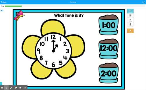 Telling Time to the Hour and Half Hour Math Boom Cards by Krafty in Kinder