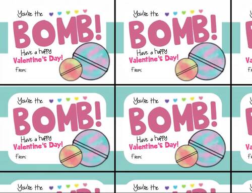 Bath Bomb Valentine's Day Gift Tag- You're the bomb! Have a happy ...
