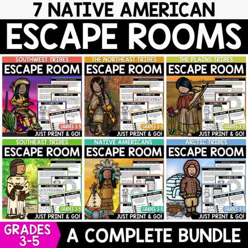 Native American Tribes Reading Escape Room, Social Studies Escape Room ...