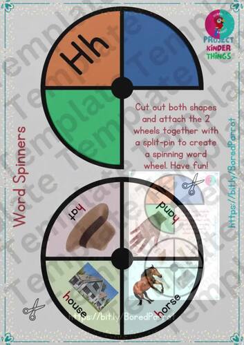 Vocab Word Spinners for Kindergarten. Letter H by Bored Parrot | TPT
