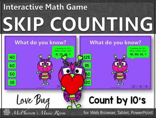 Skip Counting by 10 Interactive Math Game {Love Bug} by ABC Interact ...