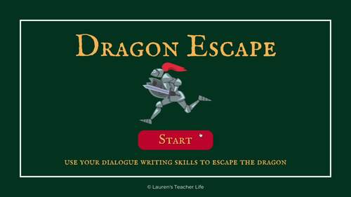 Writing Dialogue Dragon Escape Game - Narrative - Creative Writing